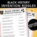Black History Invention Riddles Game | Word Scramble Games | Fun ...