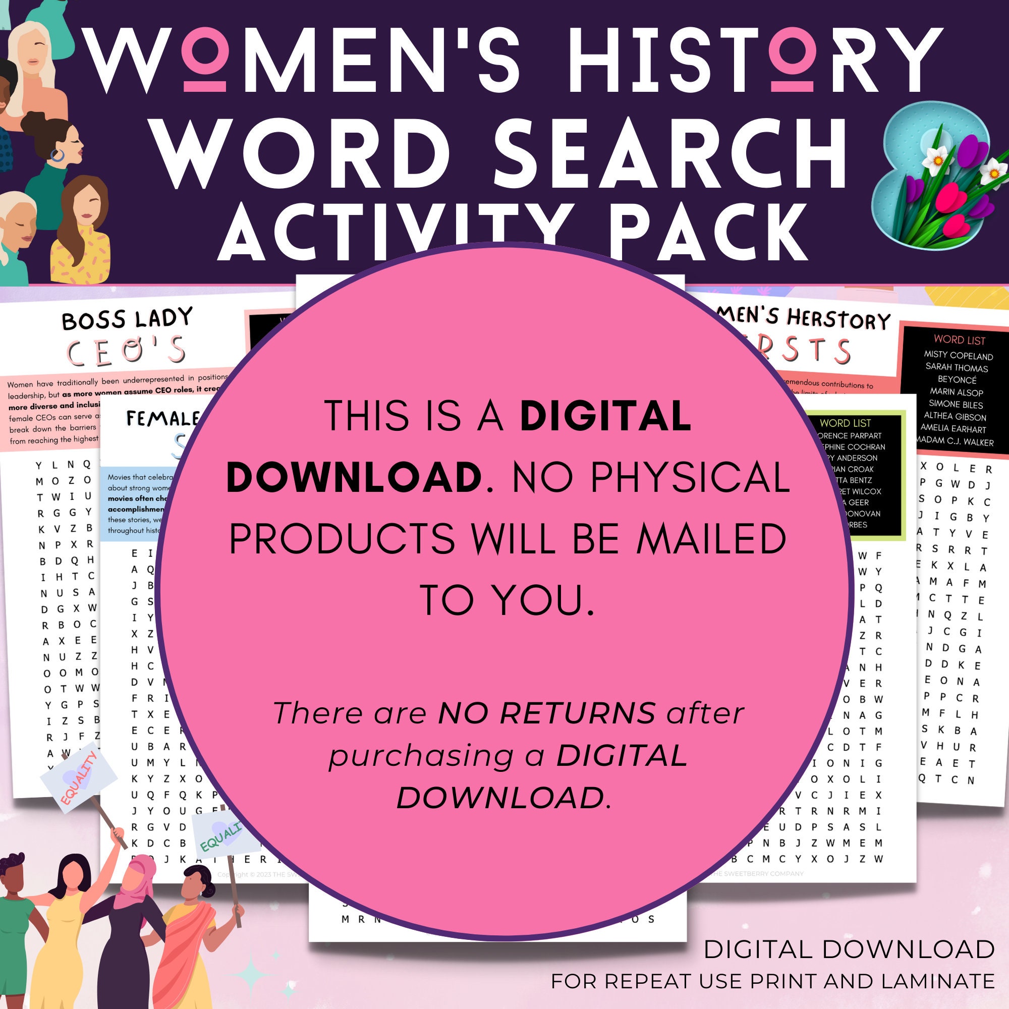 Women's History Word Search Activity | International Women's Day ...