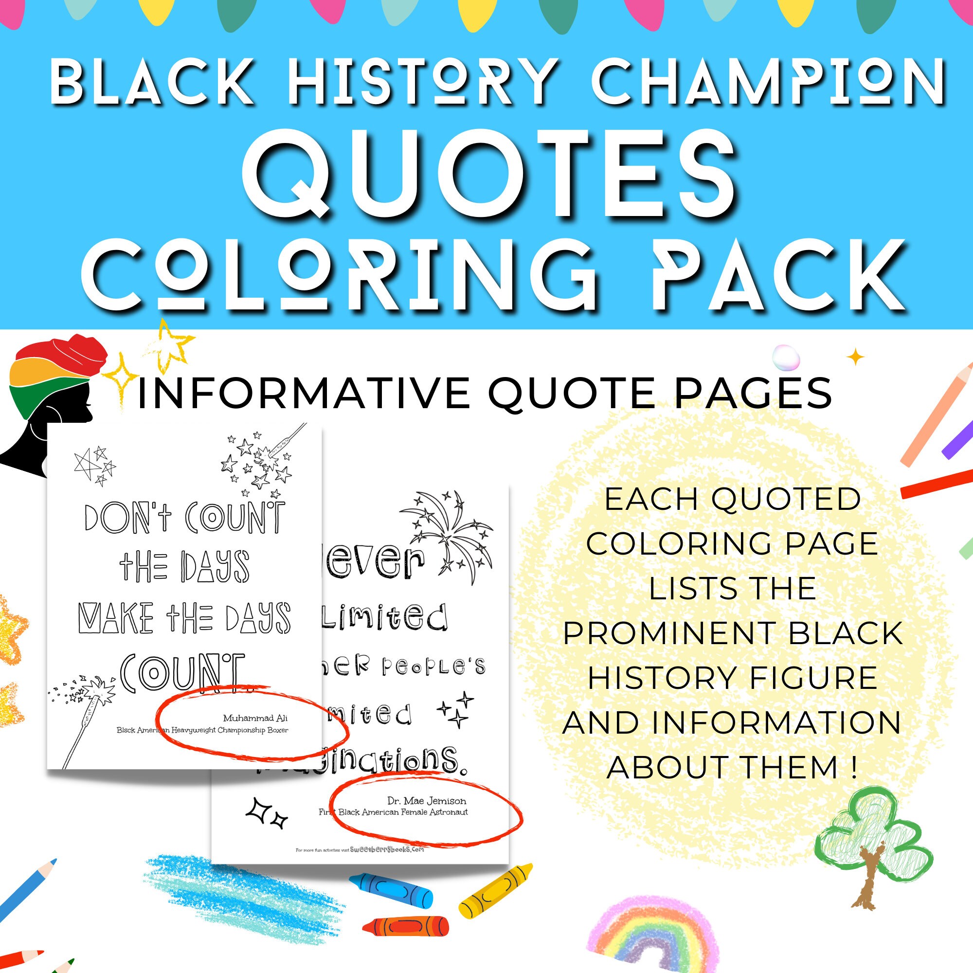 Black History Quote Coloring Pages | Black History Month Activity ...