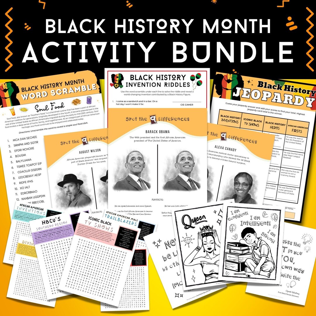 Black History Activity Bundle | Black History Month Activities | Fun ...