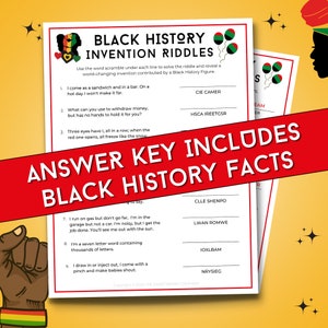 Black History Invention Riddles Game | Word Scramble Games | Fun ...