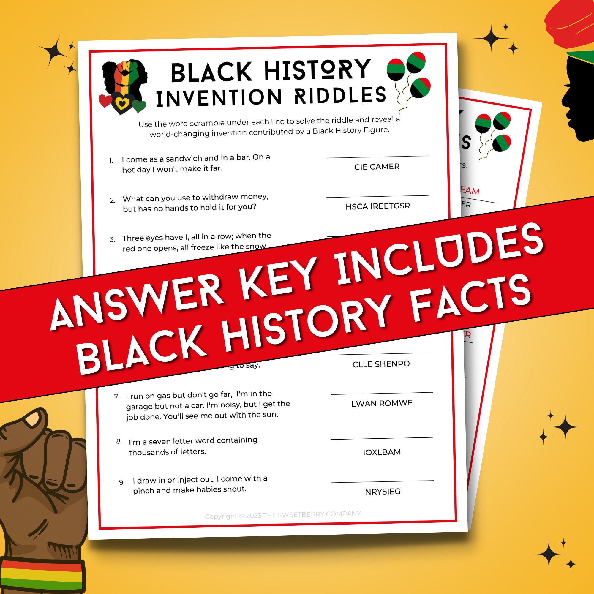 Black History Invention Riddles Game | Word Scramble Games | Fun ...