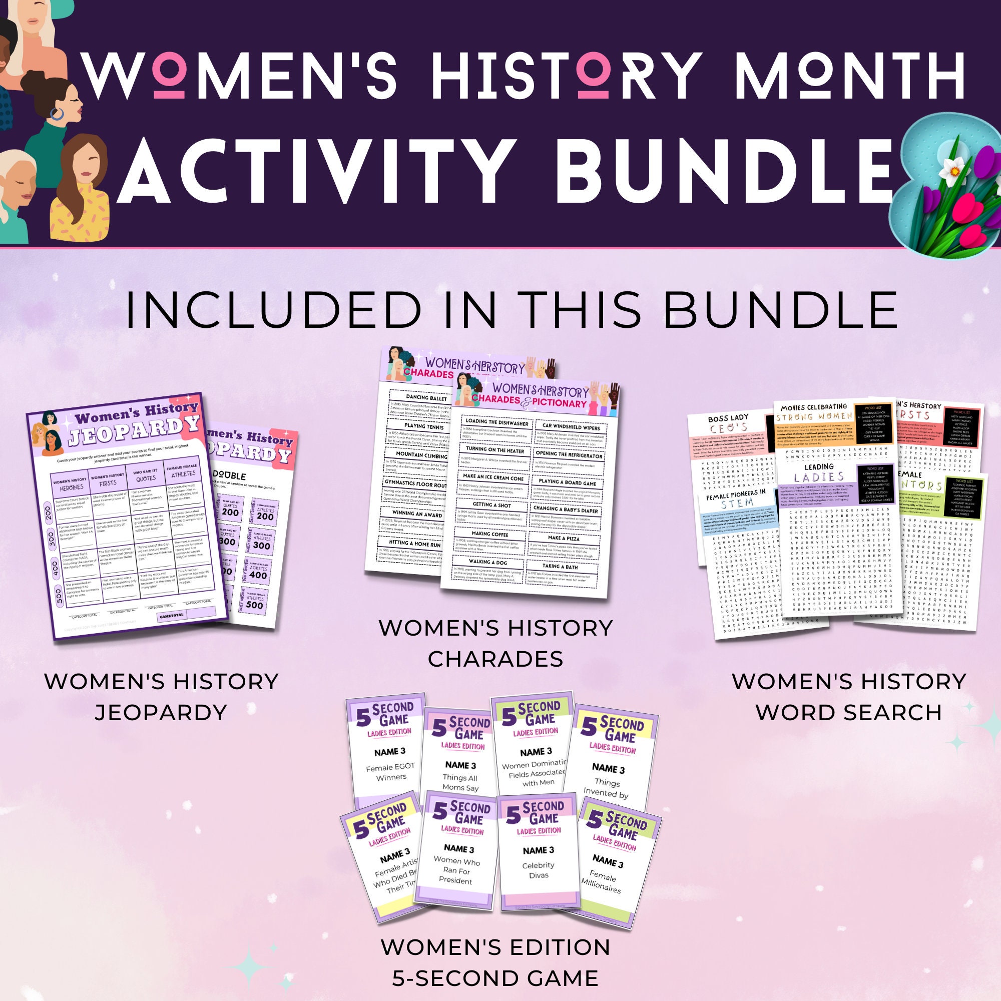 Women's History Activity Bundle | International Women's Day Games ...