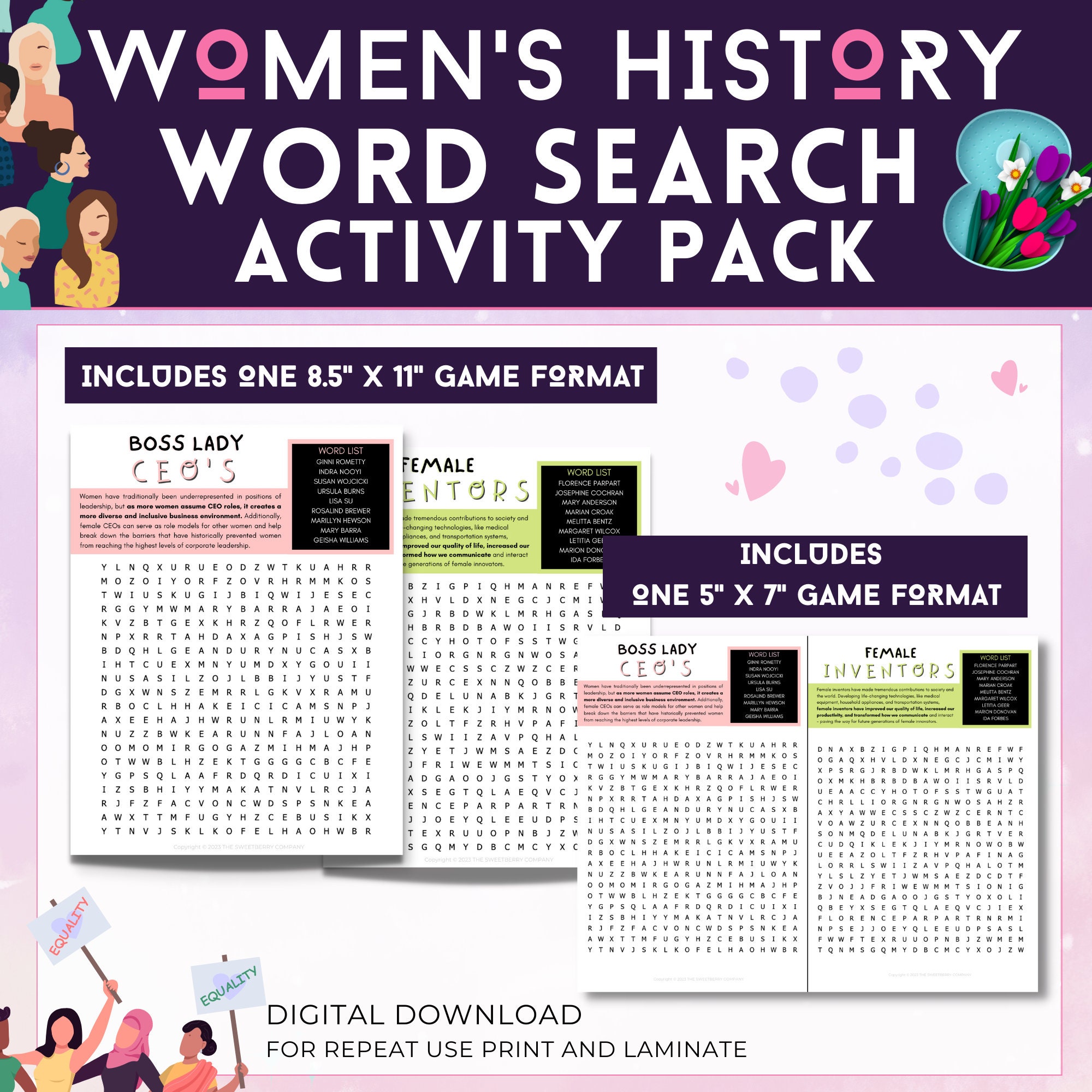Women's History Word Search Activity | International Women's Day ...