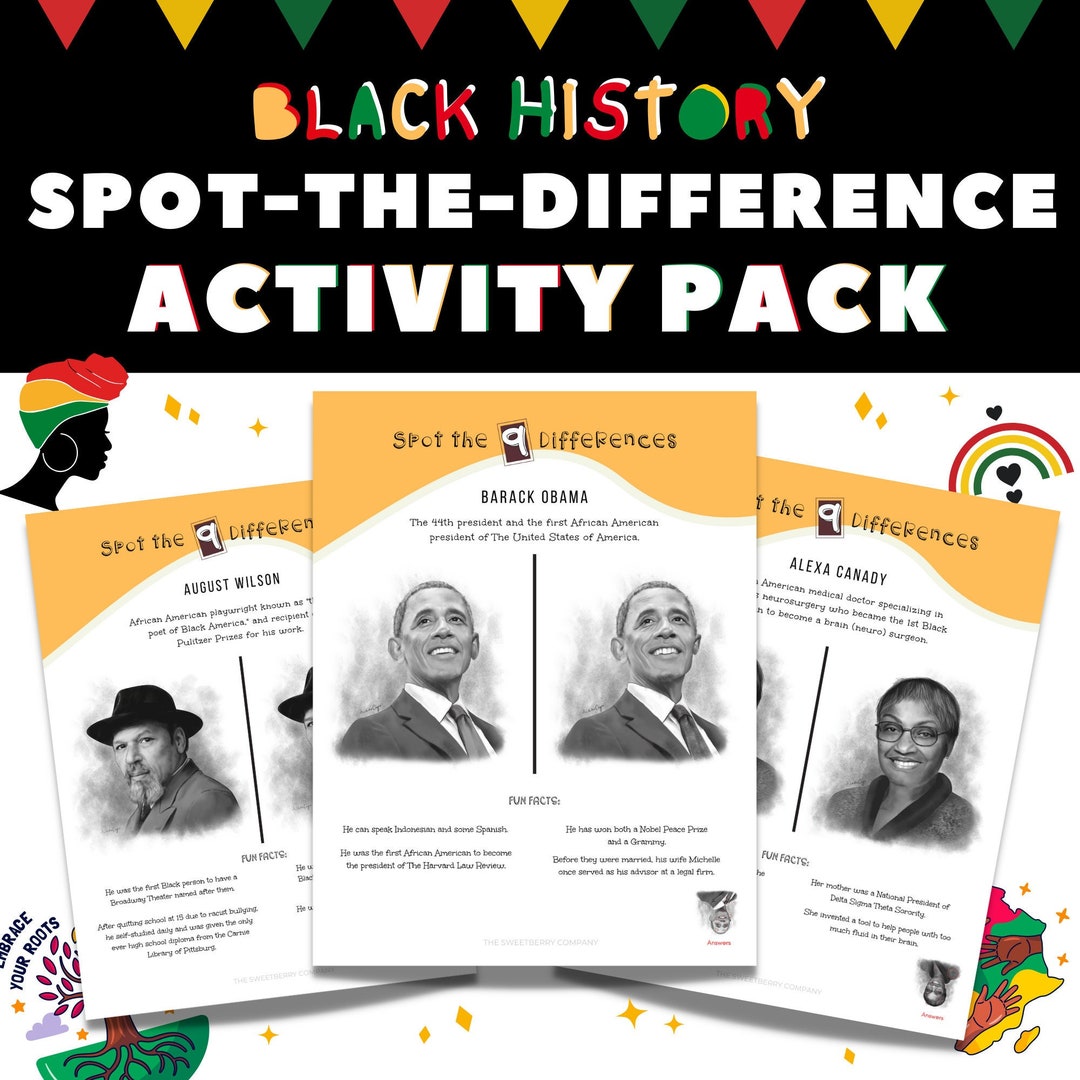Black History Month Spot-the-difference Activity Pack | Black History ...
