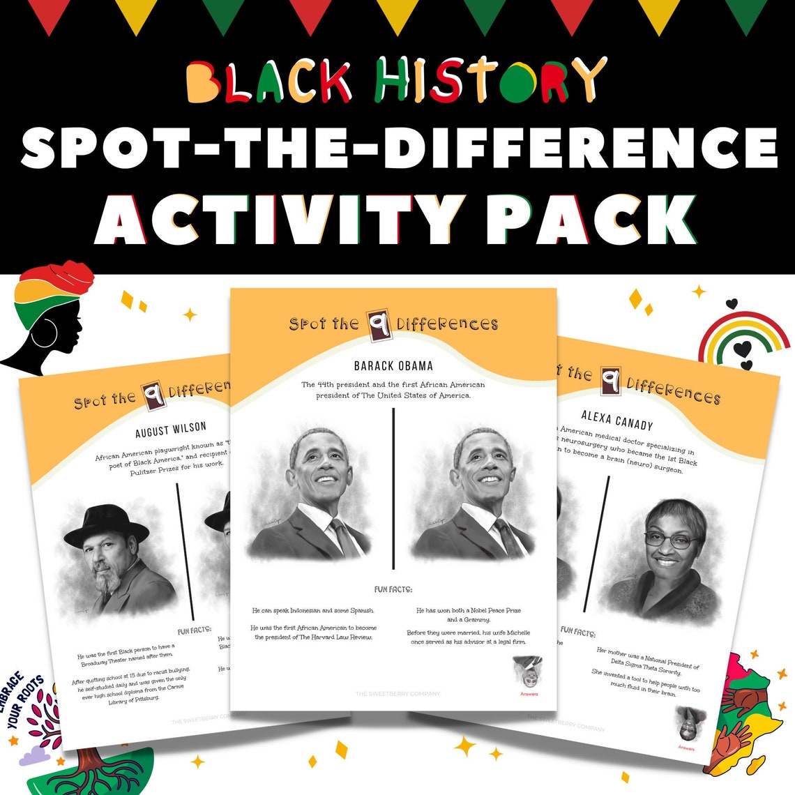 Black History Month Spot-the-difference Activity Pack | Black History ...