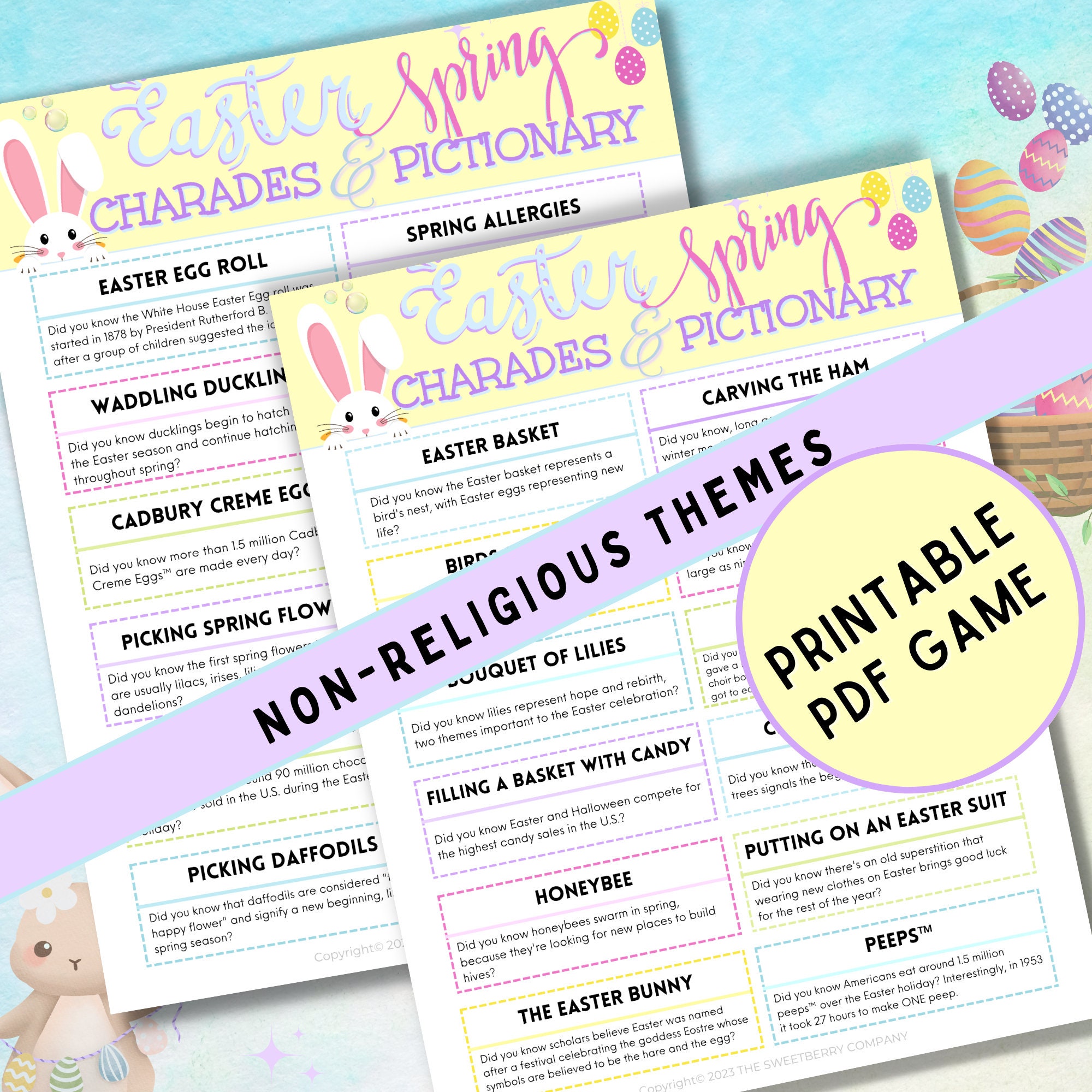 Easter Spring Charades/pictionary Game | Easter Activities | Printable ...