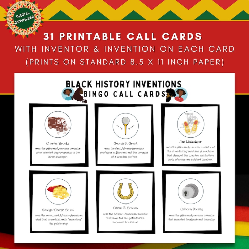 Black History Month - Inventions BINGO - Etsy