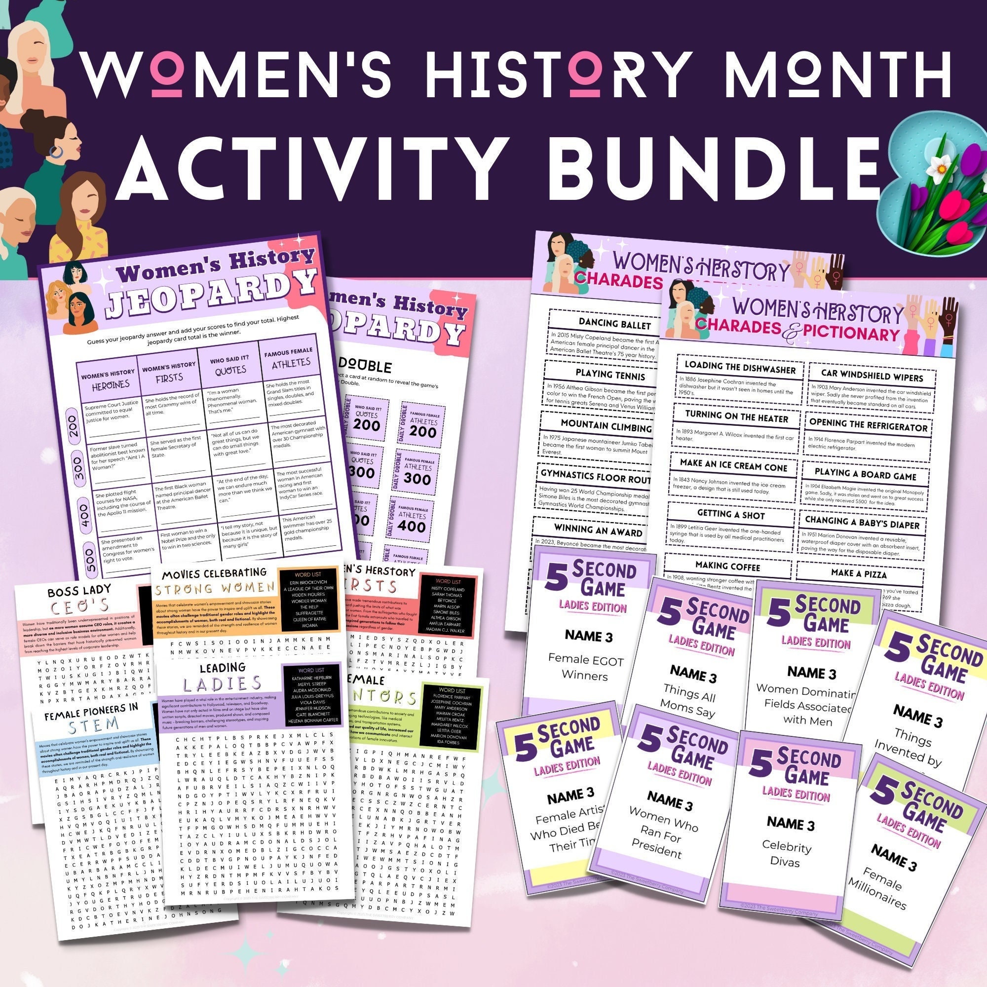 Women's History Activity Bundle | International Women's Day Games ...