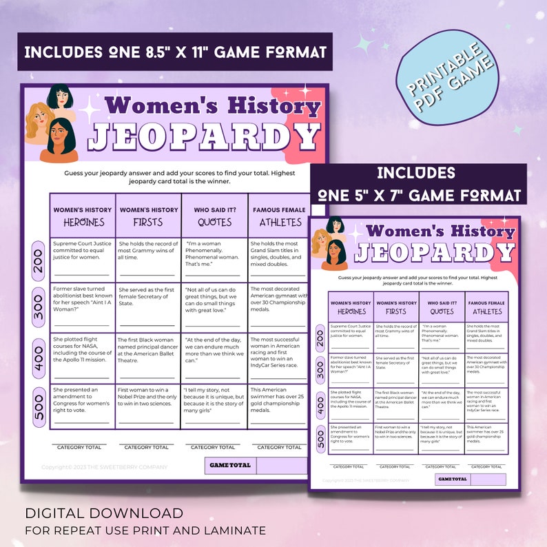 International Women's Day Jeopardy Game | Women's Day Activity | Women ...
