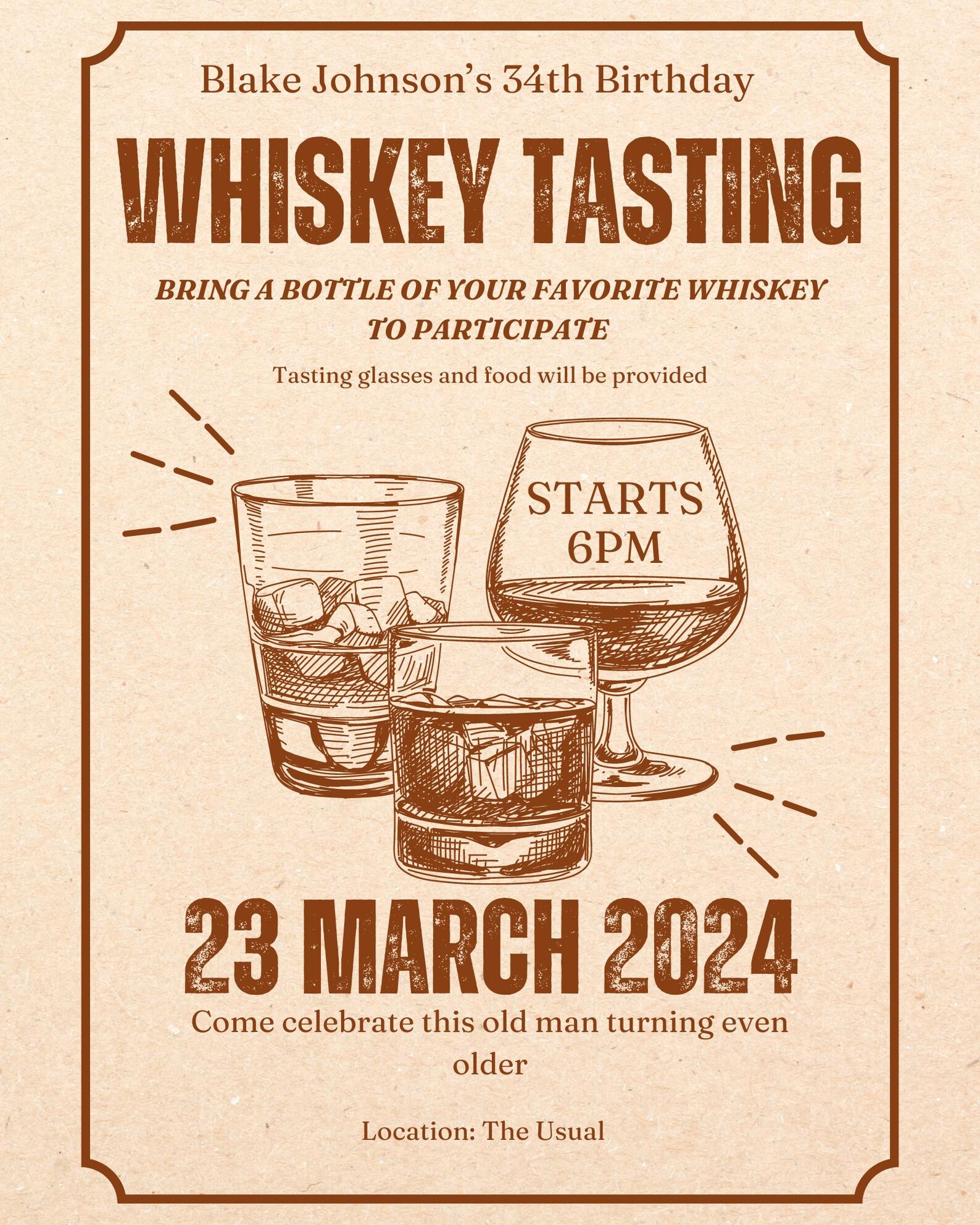 Printable Whiskey Tasting Invitation, Editable Template, Customizable ...