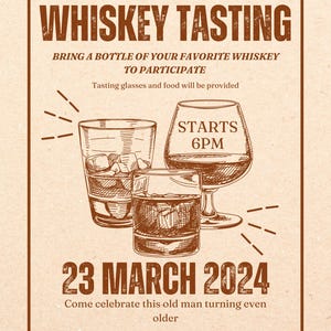 Printable Whiskey Tasting Invitation, Editable Template, Customizable ...