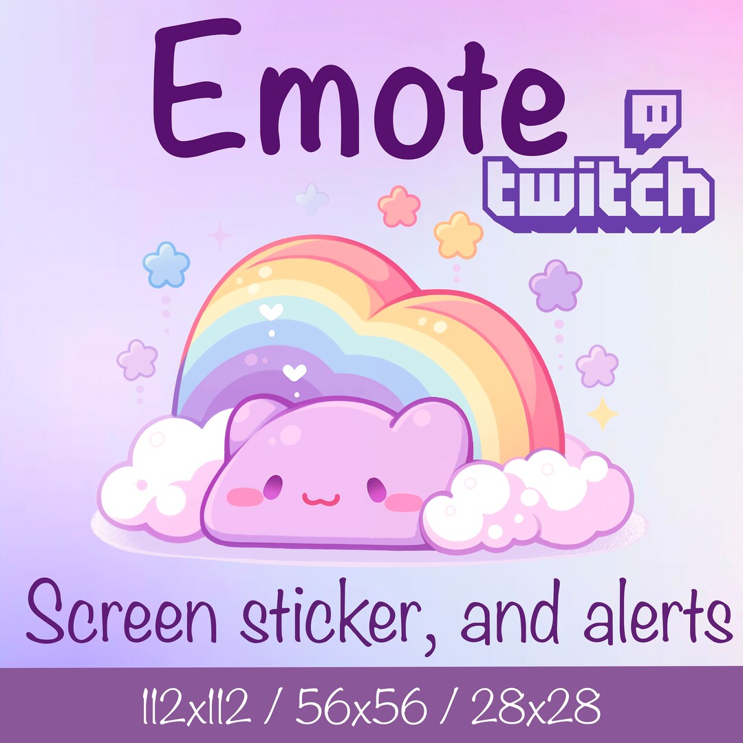 Cute Rainbow Emote for Twitch - Etsy