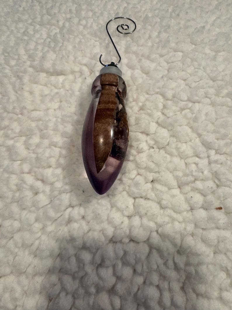 Hand Turned Wood and Epoxy Light up Christmas Bulb Ornament - Etsy
