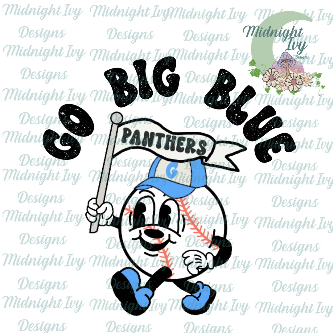 Go Big Blue Mascot Baseball Png Shirt Digital Download - Etsy