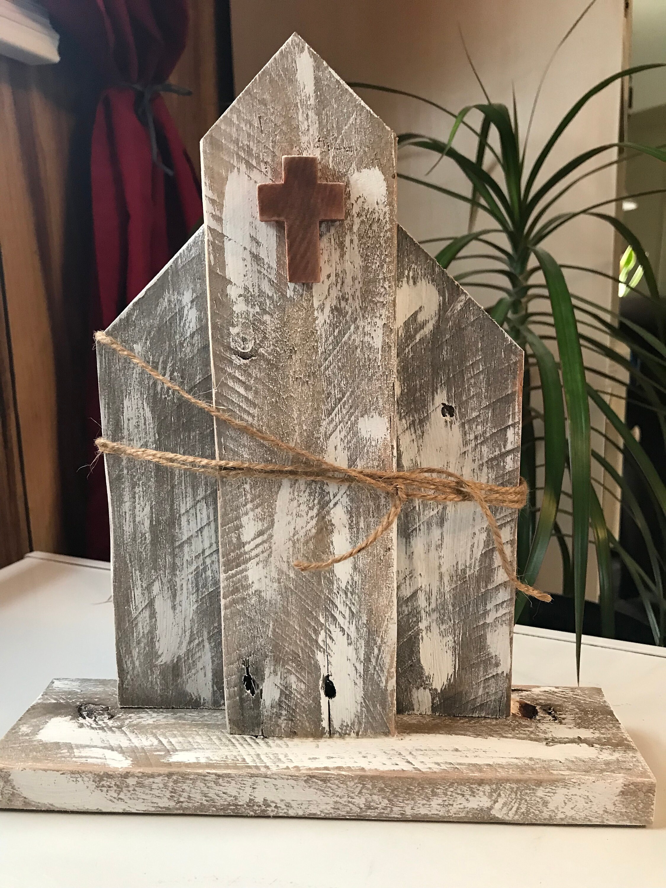 Rustic Church/ Farmhouse Church/ Home Decor/ Mantle Decor/ - Etsy