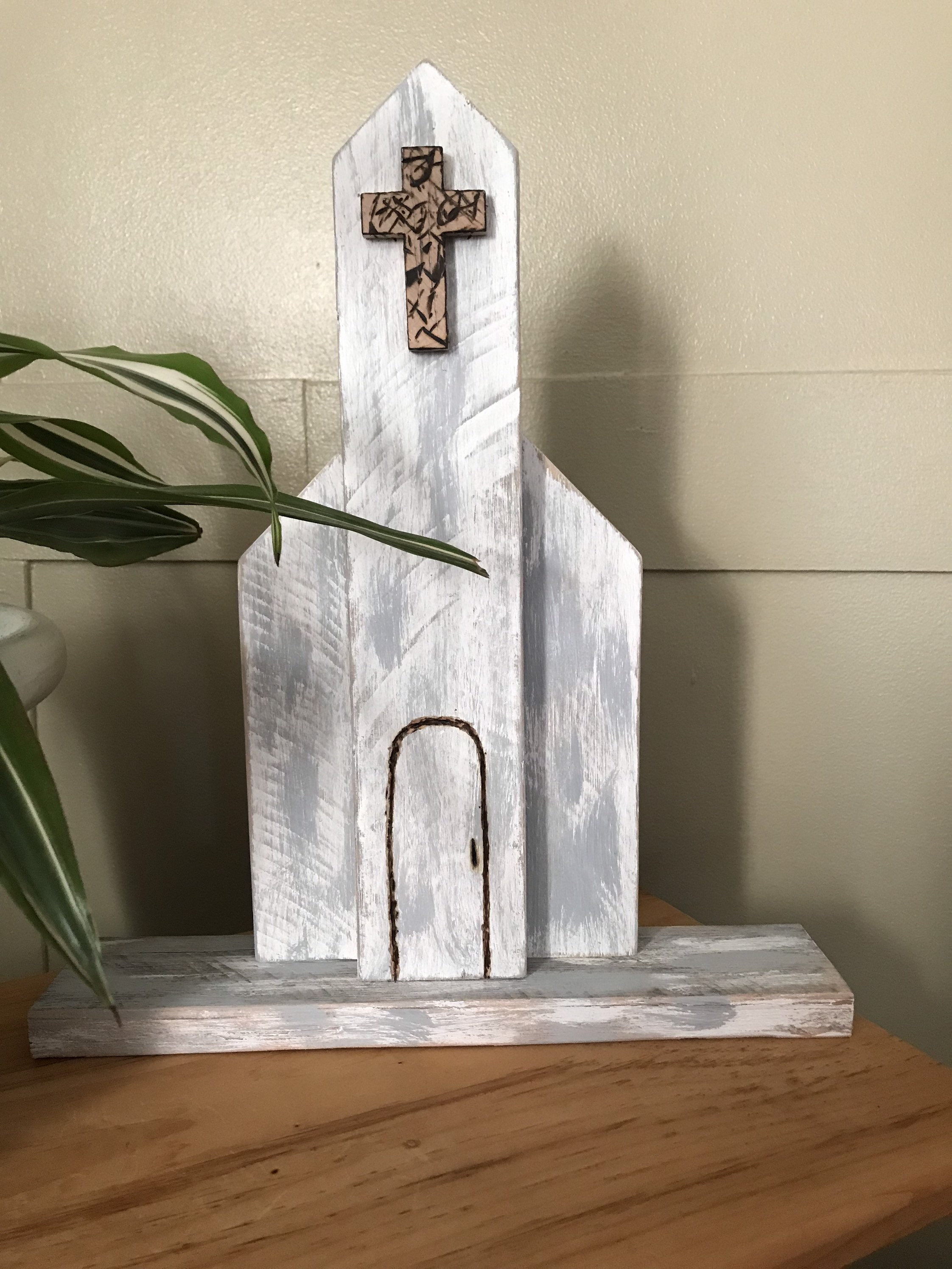 Rustic Church/ Farmhouse Church/ Home Decor/ Mantle Decor/ - Etsy