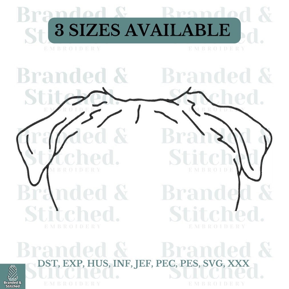 Embroidery Dog Ears Dog Ears Outline Pug Line Art Tattoo Design ...