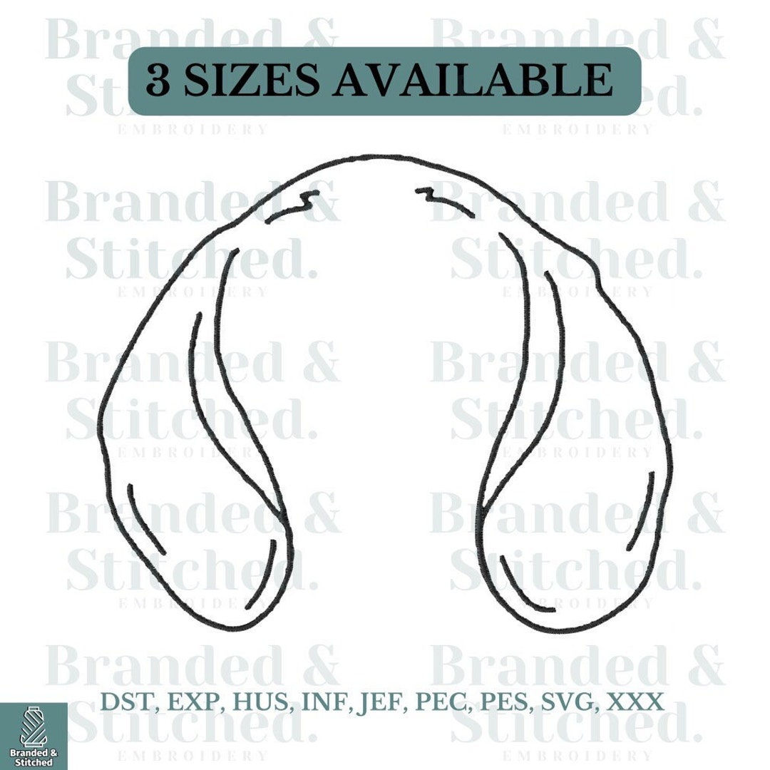 Embroidery Dog Ears | Dog Ears Outline | Beagle | Line Art | Tattoo ...