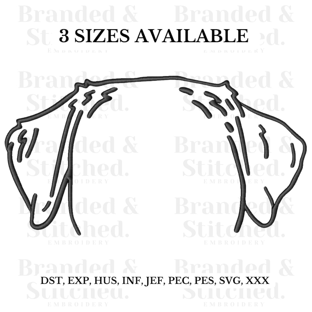 Embroidery Dog Ears | Dog Ears Outline | Golden Retriever | Line Art ...
