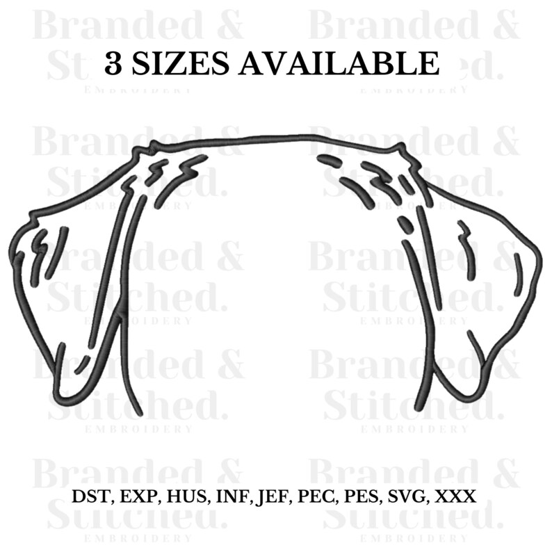 Embroidery Dog Ears | Dog Ears Outline | Golden Retriever | Line Art ...