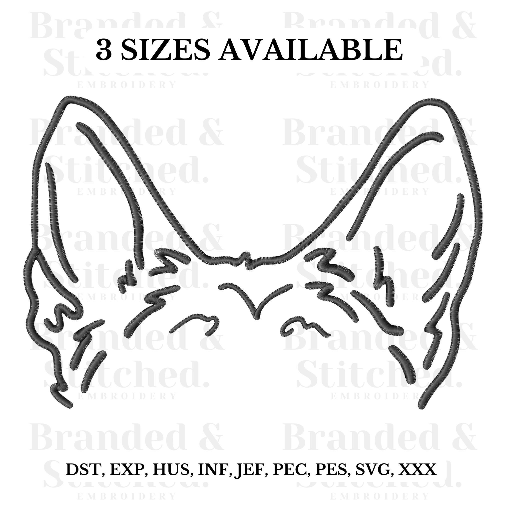 Embroidery Dog Ears | Dog Ears Outline | German Shepherd | Line Art ...
