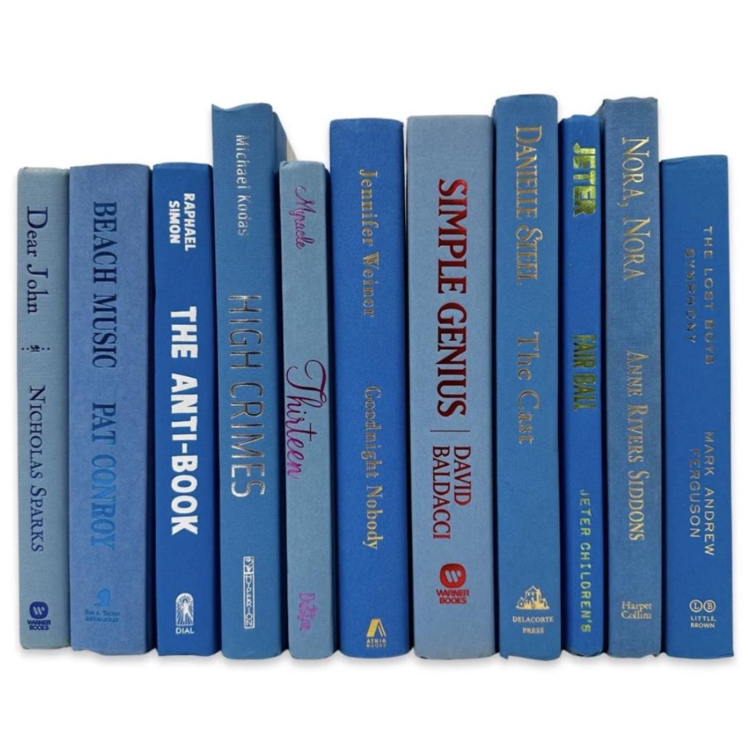 Light Blue Books by the Foot - Etsy