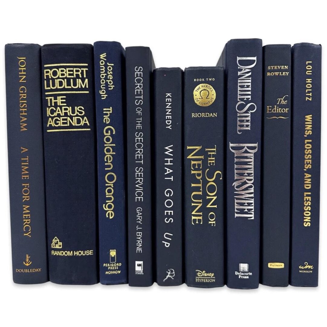 Navy Blue Books by the Foot - Etsy