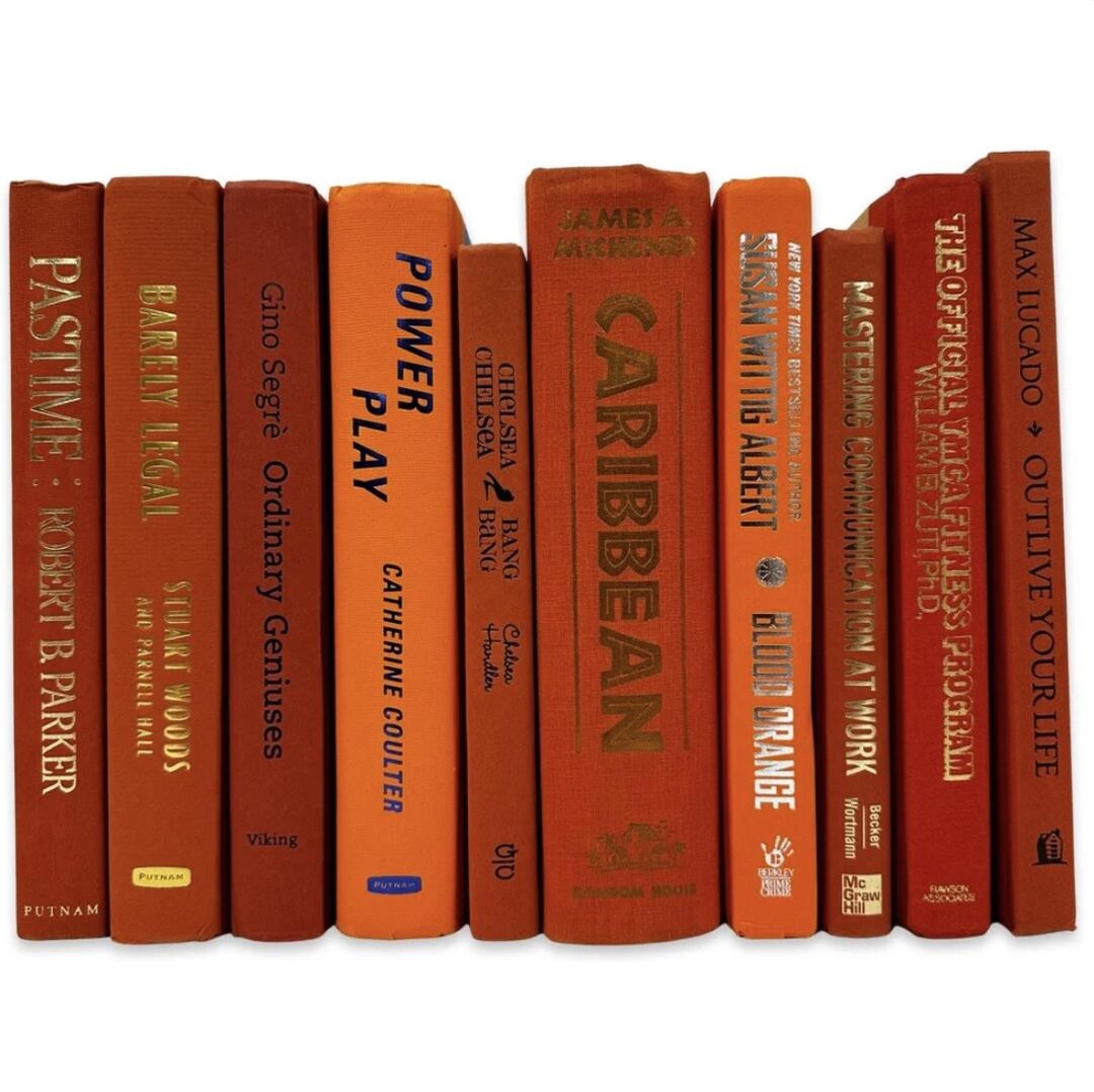 Bright Orange Books by the Foot - Etsy