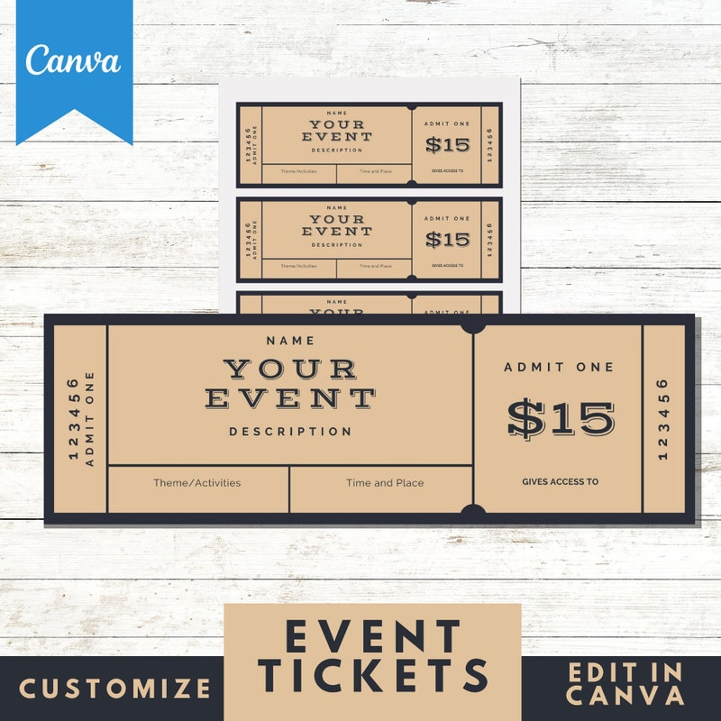 Ticket Template Digital Download - Etsy UK