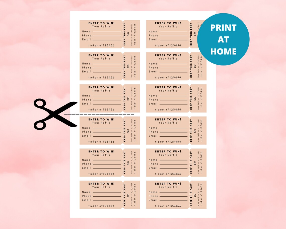 Printable Raffle Tickets, Editable Fundraising Tickets, Charity Raffle ...