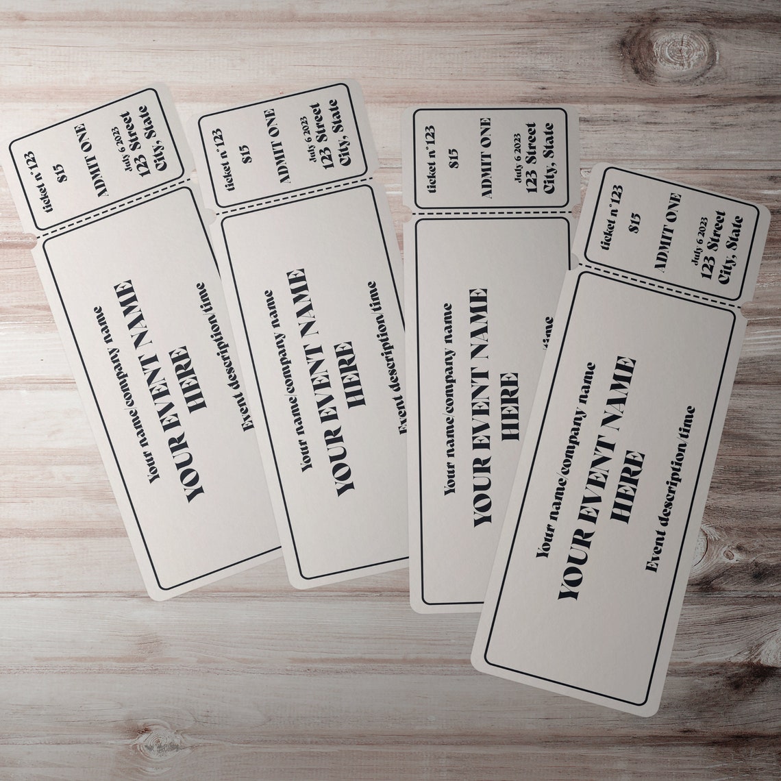 Editable Event Ticket Templates DIY Printables for Every Occasion ...