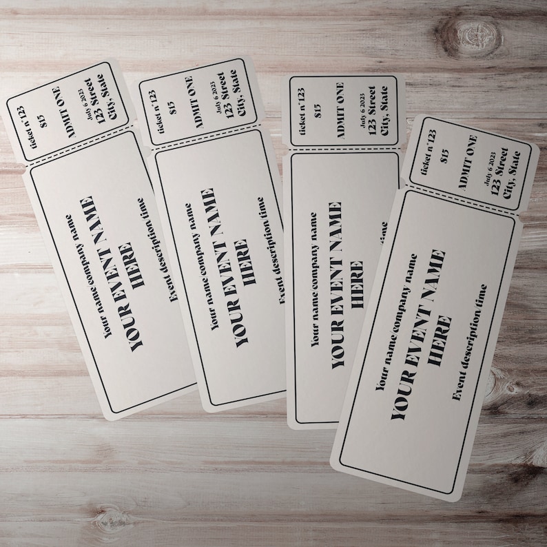 Editable Event Ticket Templates DIY Printables for Every Occasion ...