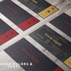 Editable Prom Ticket Template With Numbers Printable, Diy Digital Event ...