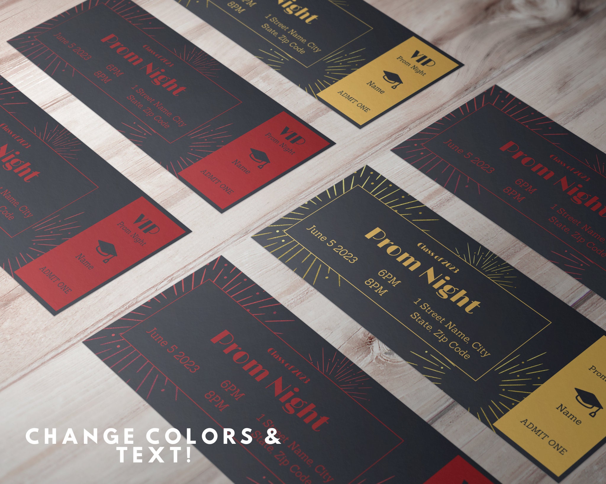 Editable Prom Ticket Template With Numbers Printable, Diy Digital Event ...