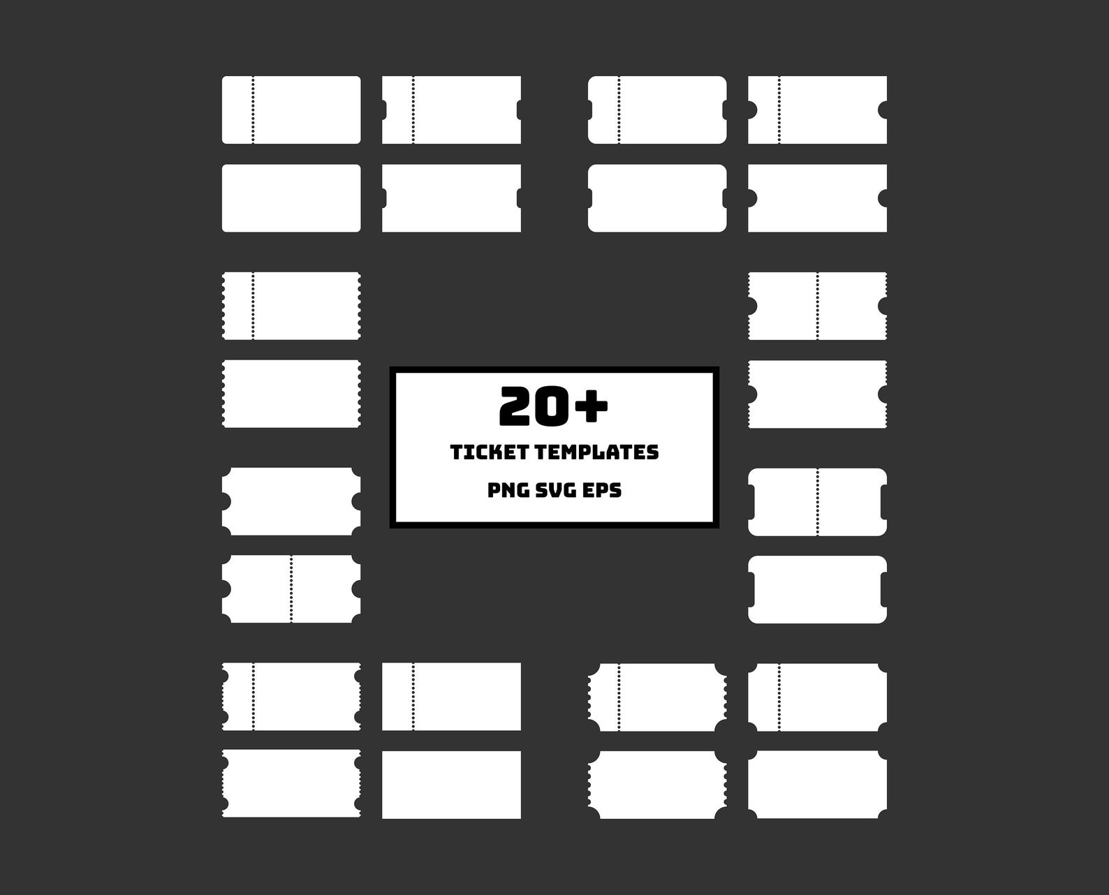 Tickets SVG Files, Customizable Ticket, Train Ticket, Movie Ticket ...