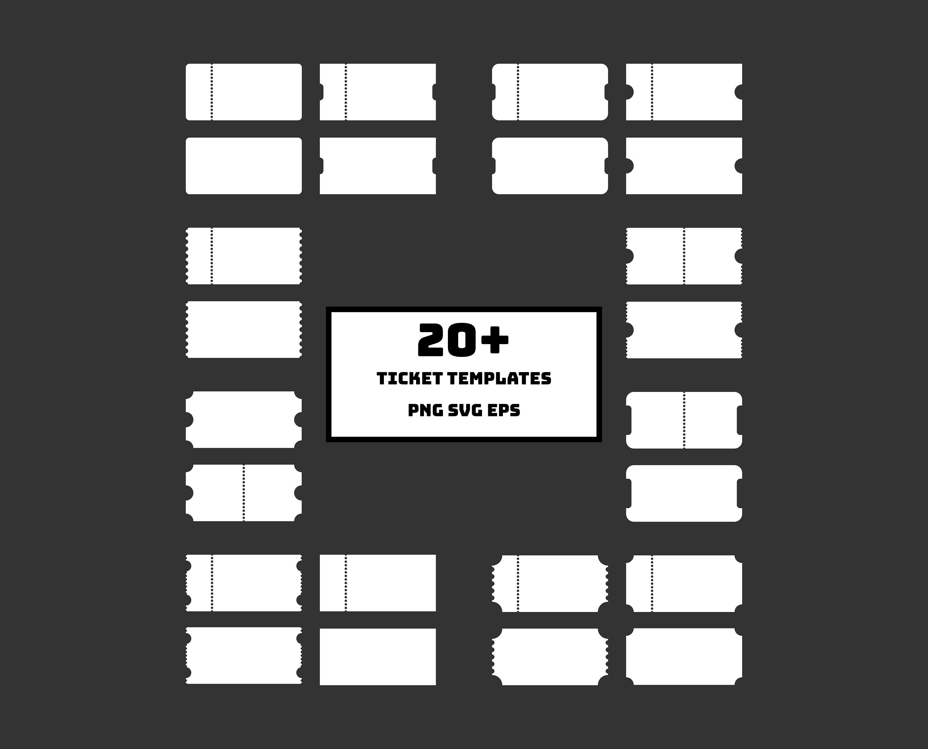 Tickets SVG Files, Customizable Ticket, Train Ticket, Movie Ticket ...