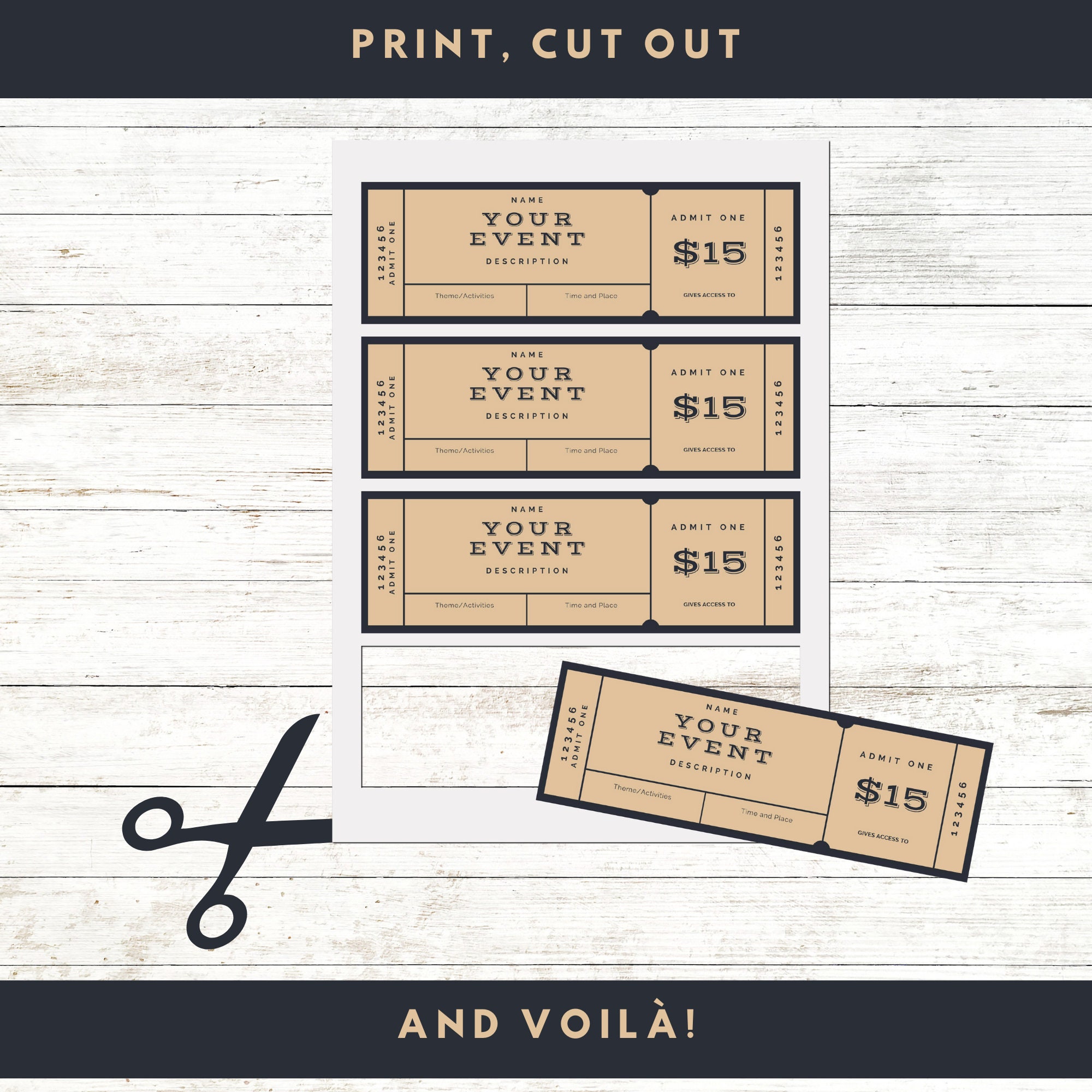 Printable Event Tickets, Concert Ticket Template, Editable Surprise ...