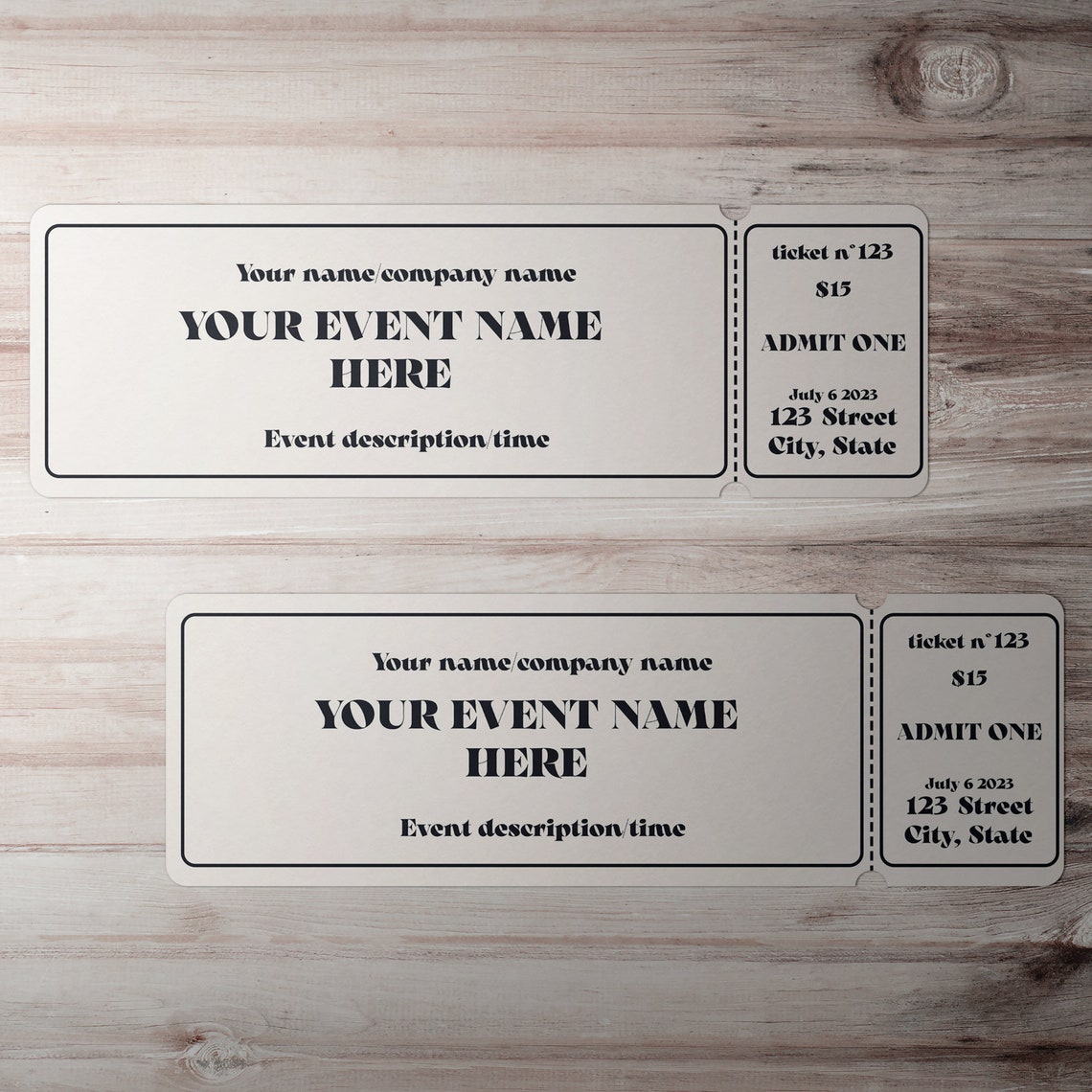 Editable Event Ticket Templates DIY Printables for Every Occasion ...