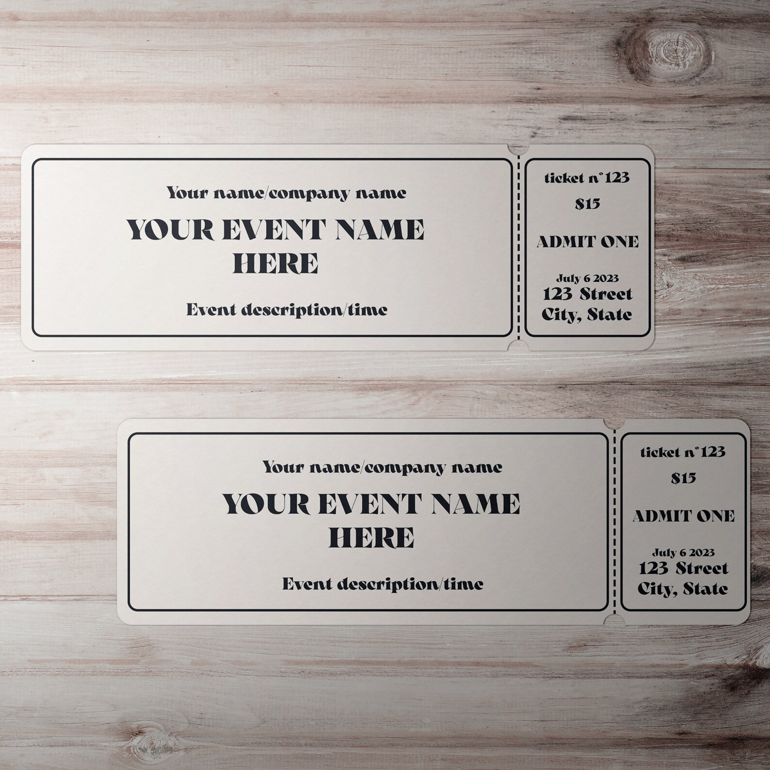 Editable Event Ticket Templates DIY Printables for Every Occasion ...