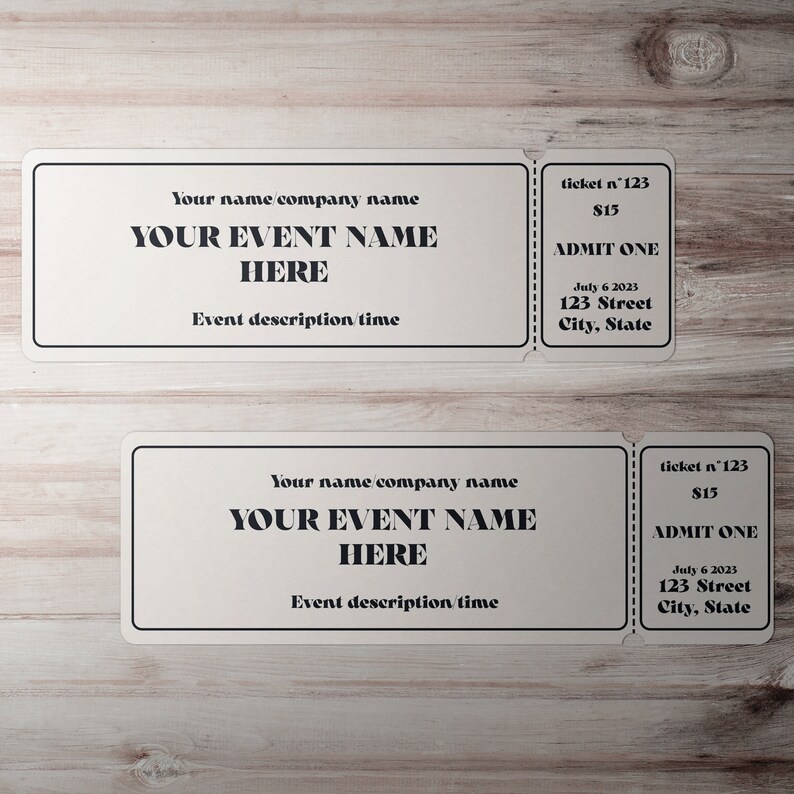Editable Event Ticket Templates DIY Printables for Every Occasion ... Editable Event Ticket Templates DIY Printables for Every Occasion ...