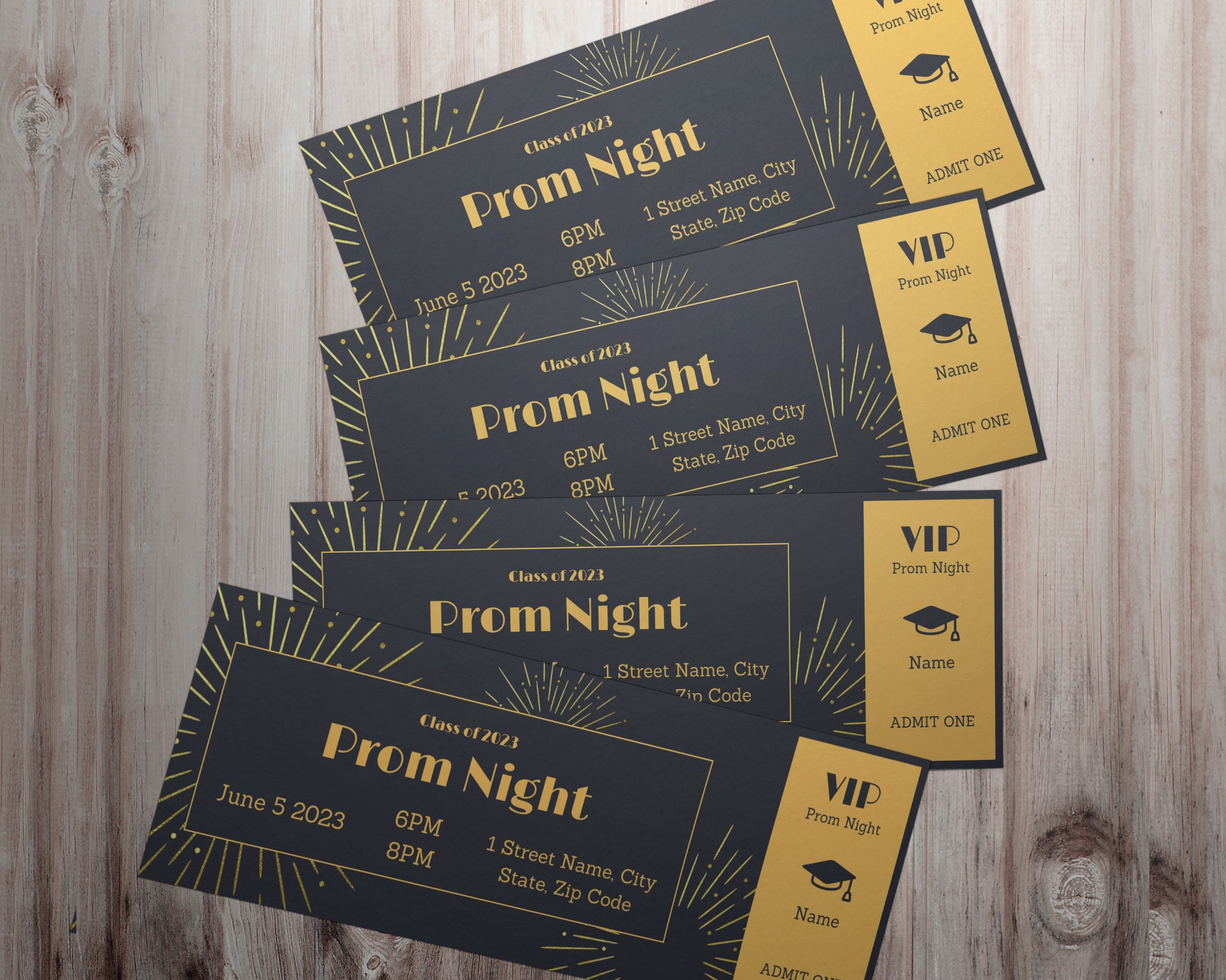 Editable Prom Ticket Template With Numbers Printable, Diy Digital Event ...