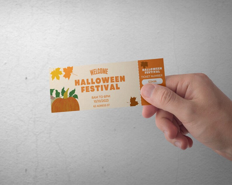 Ticket Template Editable Event Ticket Fall Festival Tickets 2023 ...