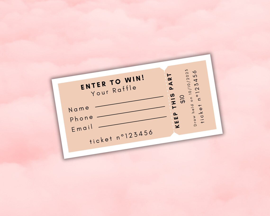 Printable Raffle Tickets, Editable Fundraising Tickets, Charity Raffle ...