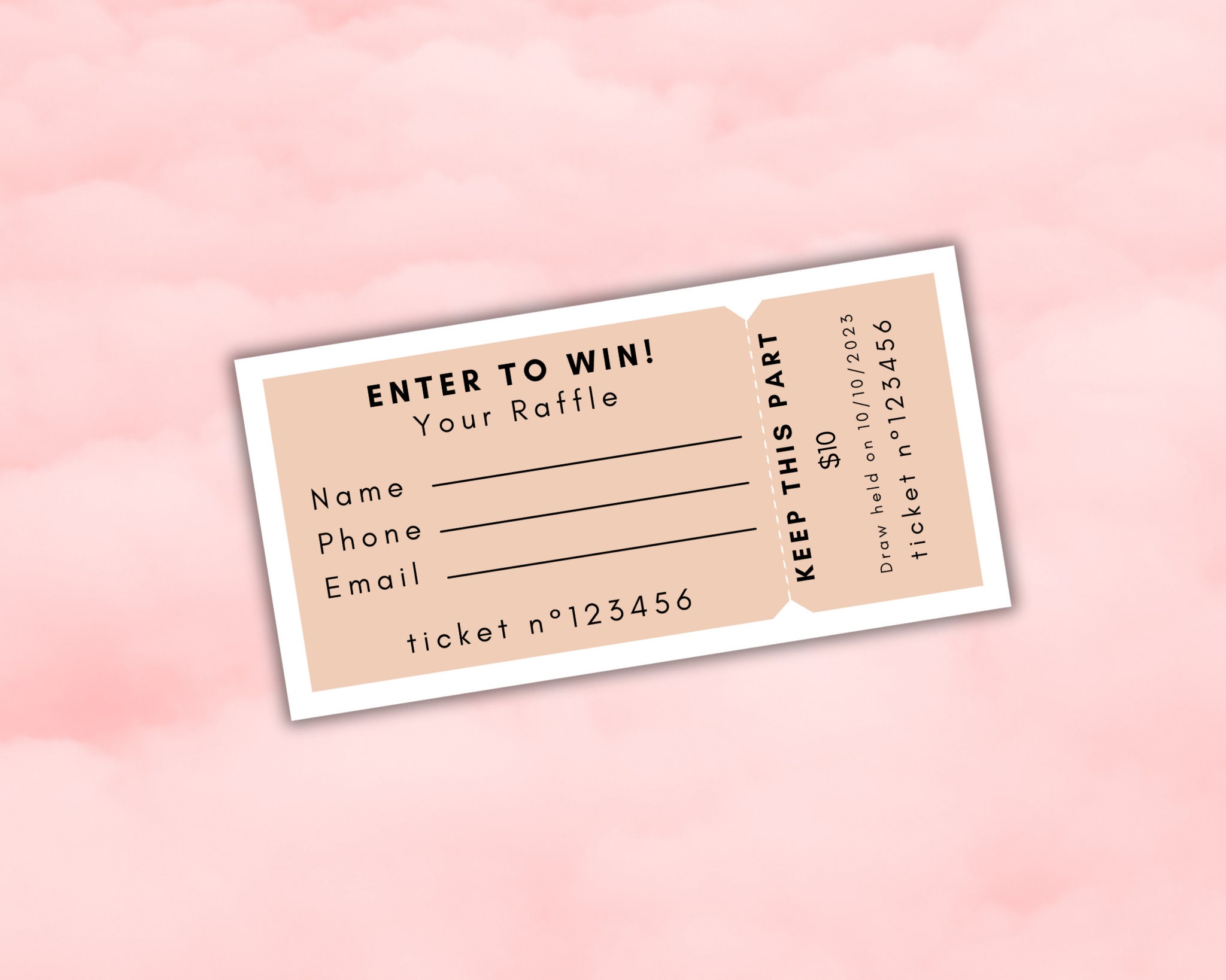 Printable Raffle Tickets, Editable Fundraising Tickets, Charity Raffle ...