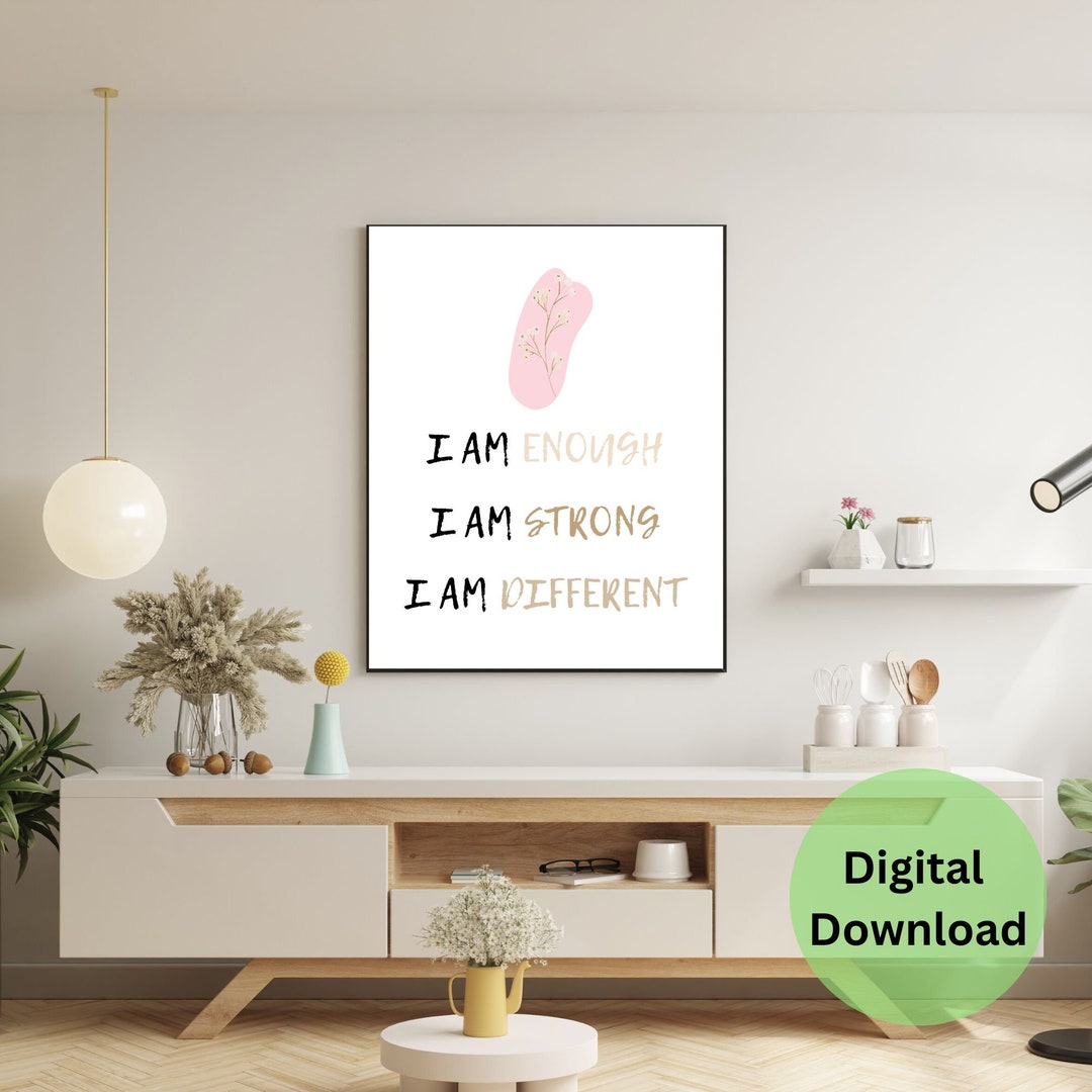 I Am Self- Love Affirmation Wall Art | Printable - Etsy