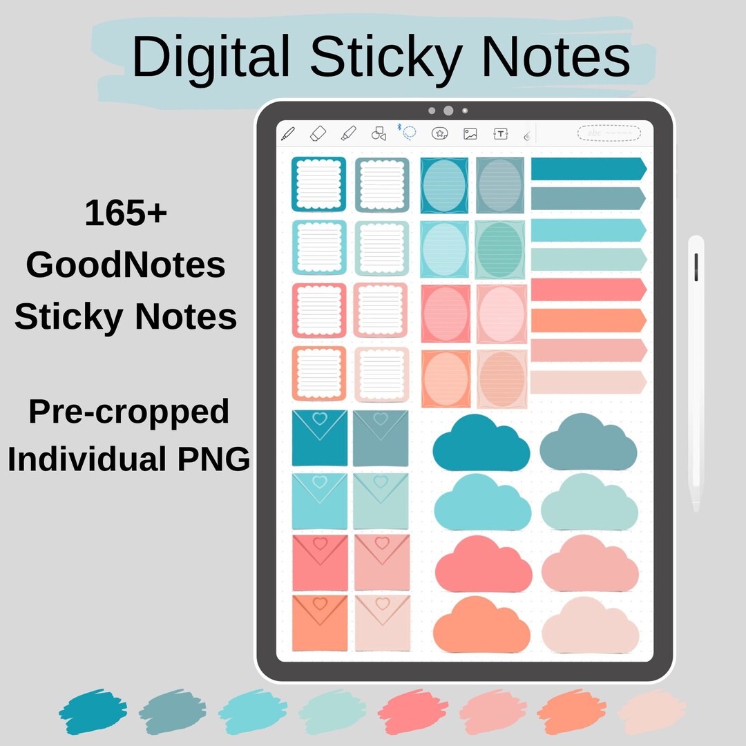 Digital Sticky Notes Goodnotes Digital Stickers PNG - Etsy
