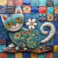 Cat Ceramic Tile. - Etsy