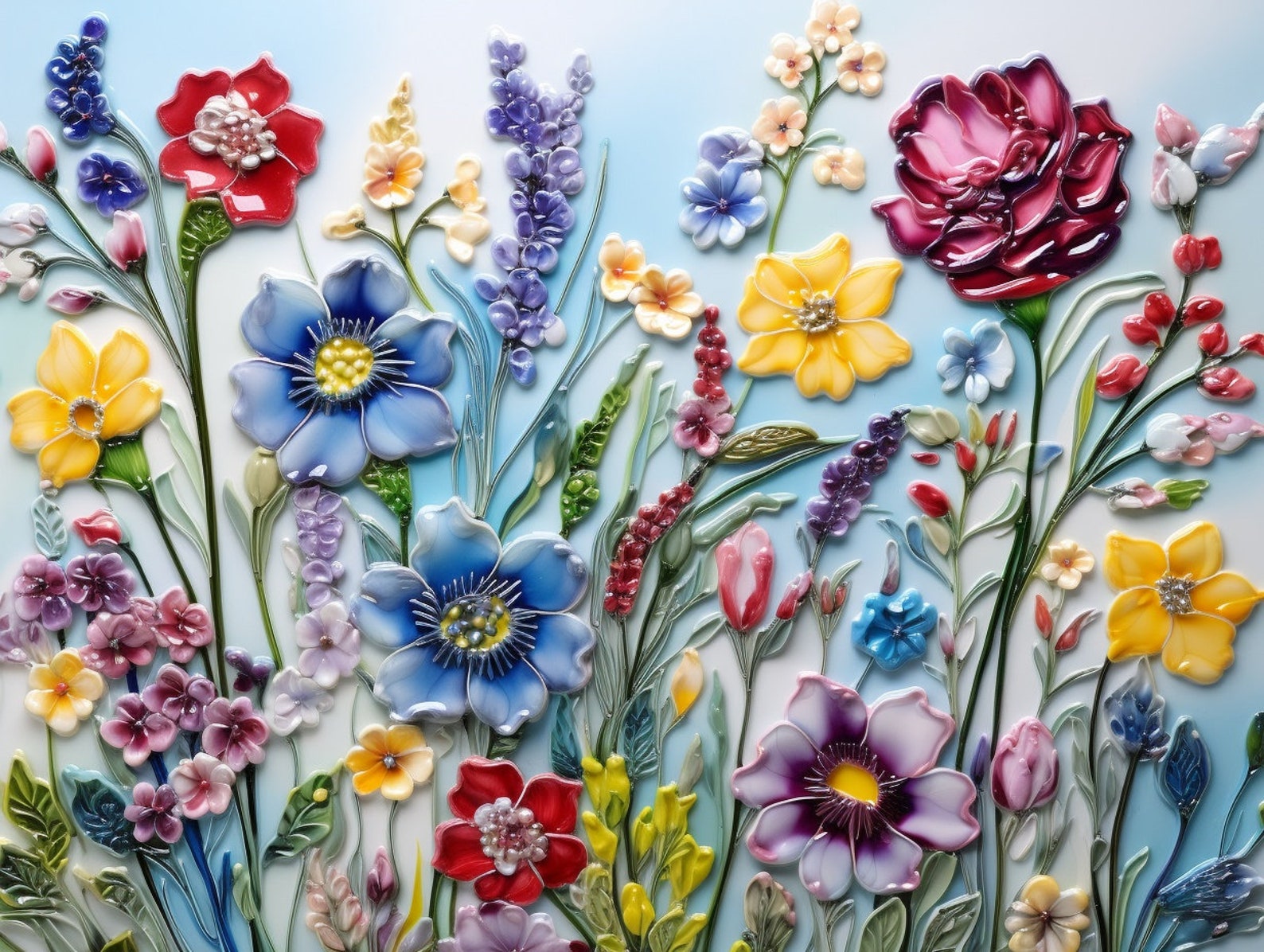 Summer Flowers Ceramic Tiles. - Etsy