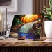 Sunset Over Waterfall Ceramic Tile or Mural, Stained Glass Landscape ...